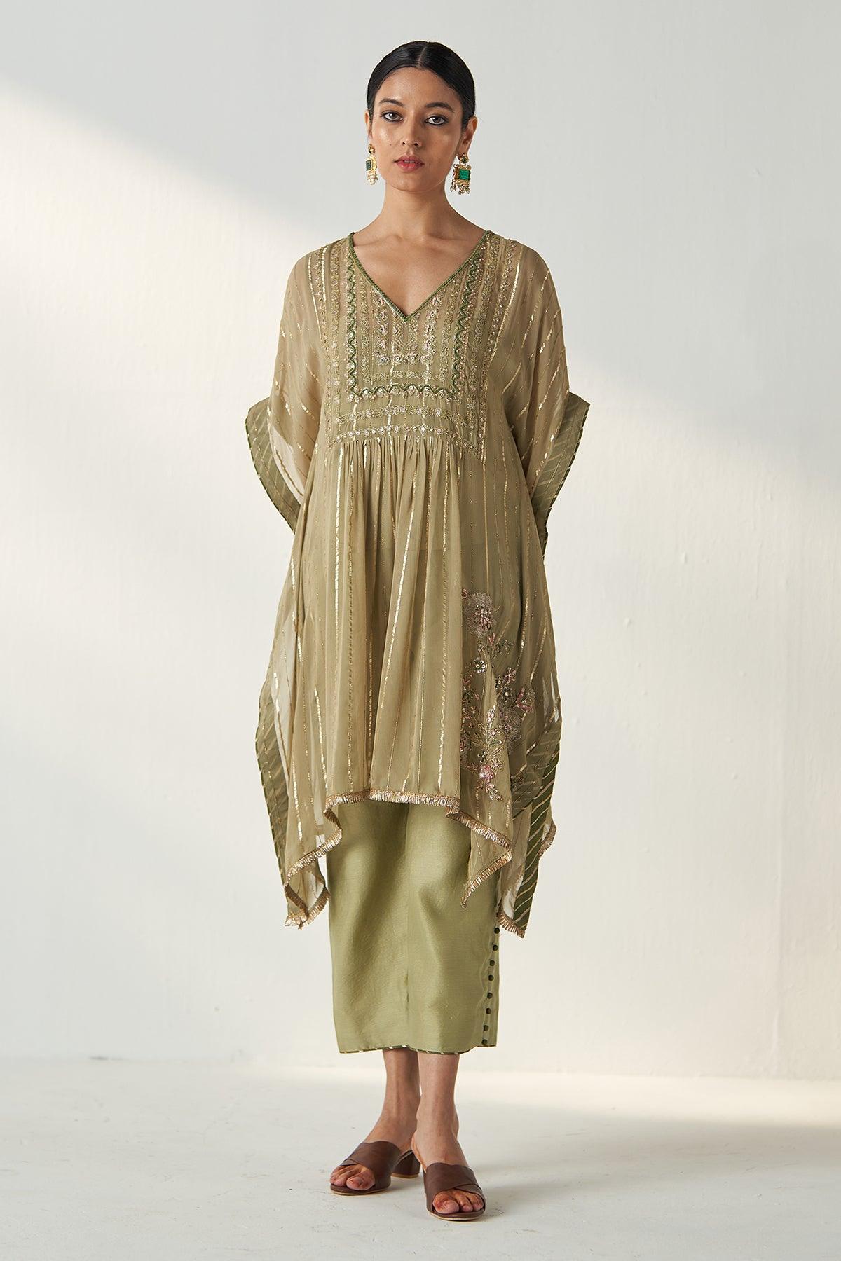 Rabhya Green Kaftan Pant Set